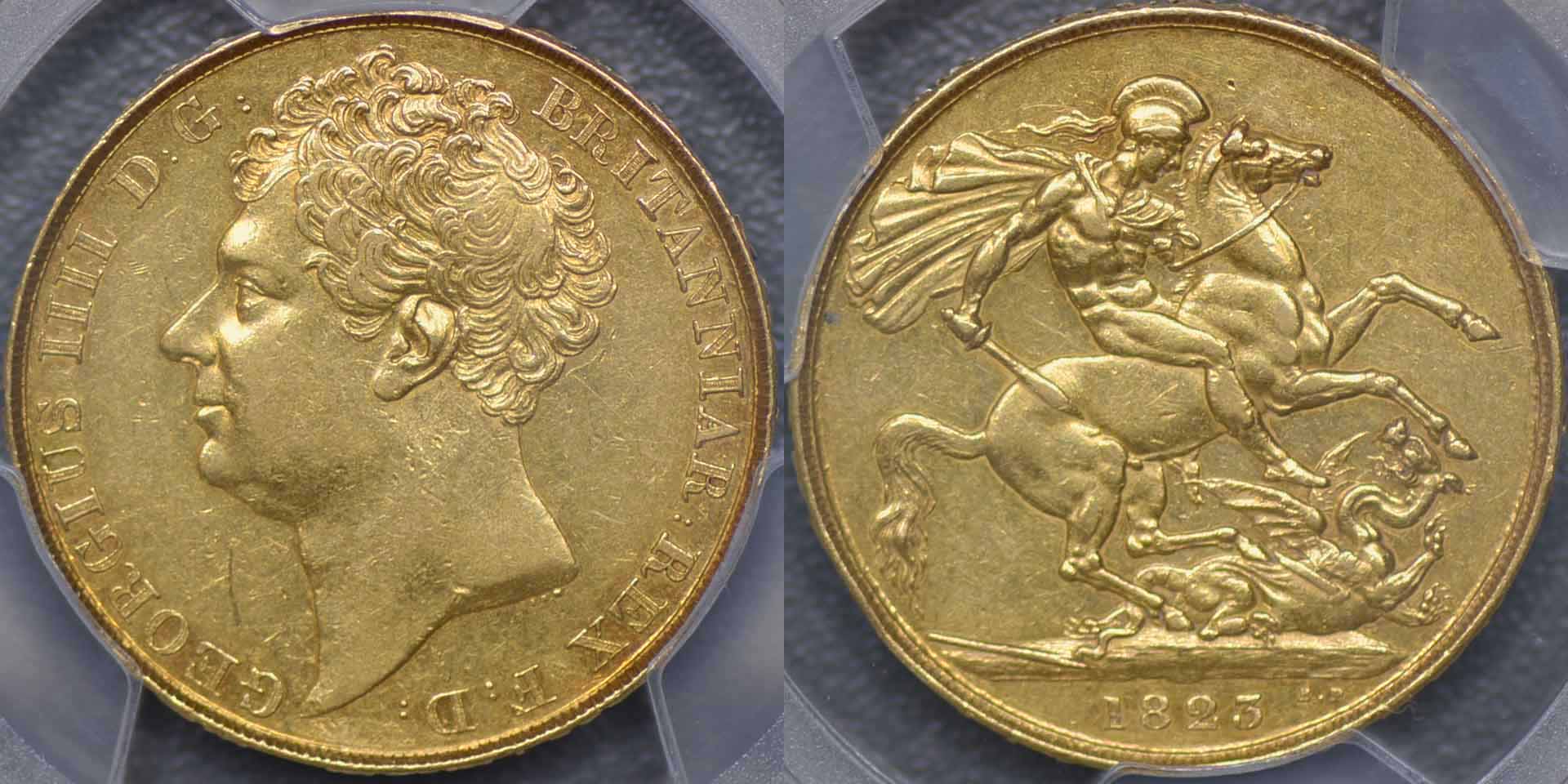 Great Britain, 1823 Two Pound, PCGS AU50 - Drake Sterling