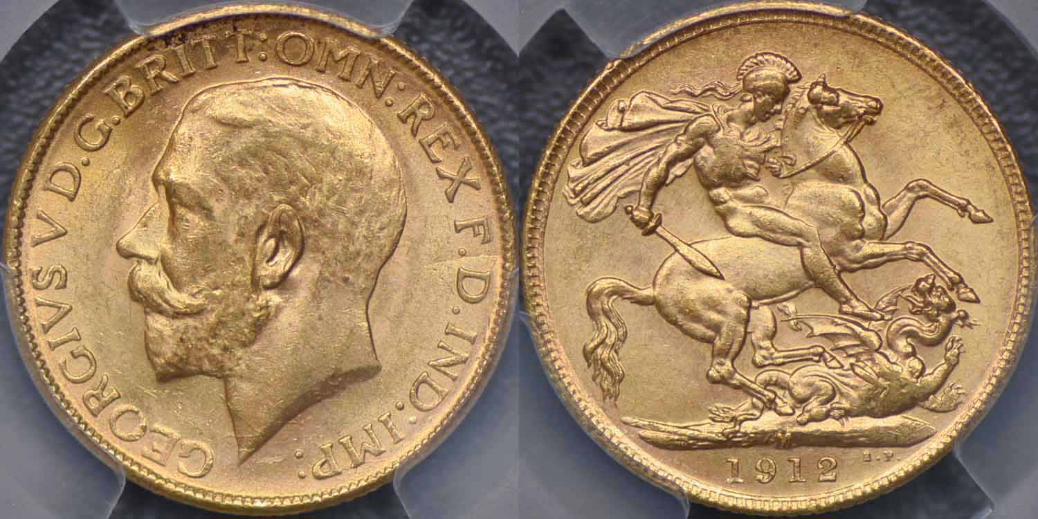 Australia, 1912 Melbourne Sovereign, PCGS MS64 - Drake Sterling