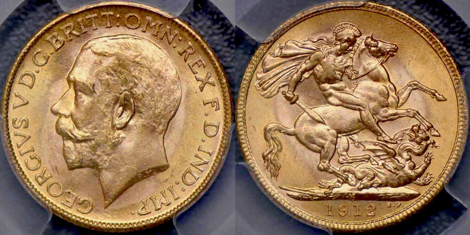Australia, 1912 Melbourne Sovereign, PCGS MS64 - Drake Sterling