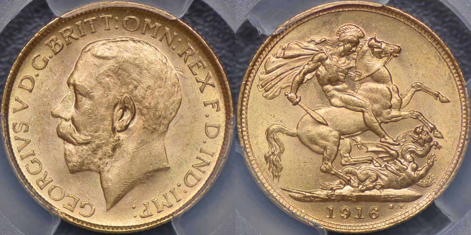 Australia, 1916 Sydney Sovereign, PCGS MS64 - Drake Sterling