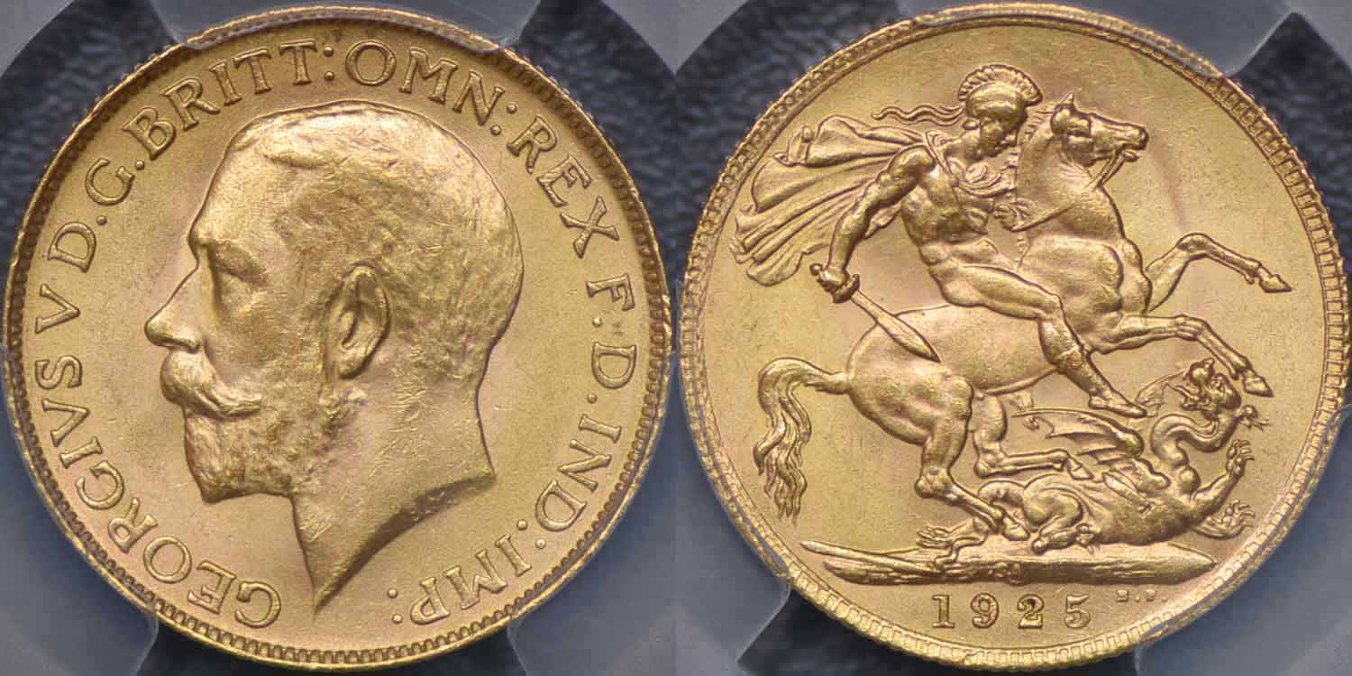 South Africa, 1925 Pretoria Sovereign, PCGS MS64 - Drake Sterling