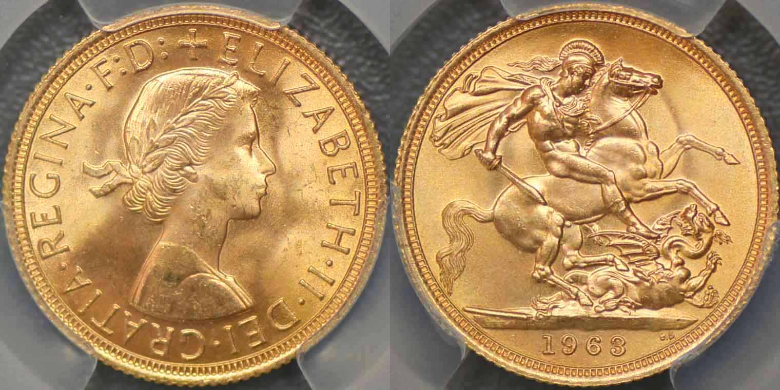 Great Britain, 1963 Sovereign, PCGS MS64 - Drake Sterling